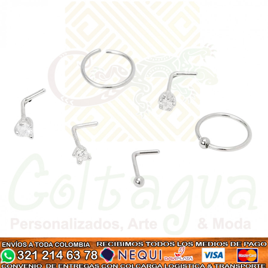 Piercing Aro Plata Surtidos - Piercing Nariz