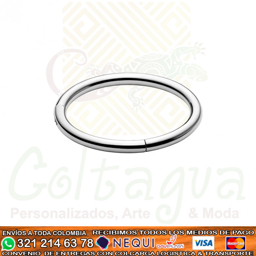 Piercing Aro Nariz Liso Acero Plateado