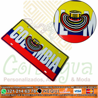 Placa Colombia Metalica Grande